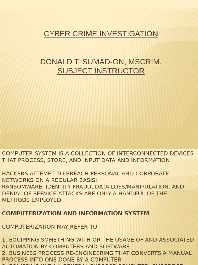 Cyber Crime Investigation 1 | PDF