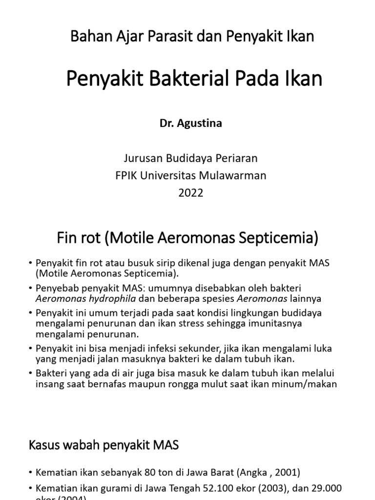 Bahan Ajar Parasit Dan Penyakit Ikan 2022 | PDF
