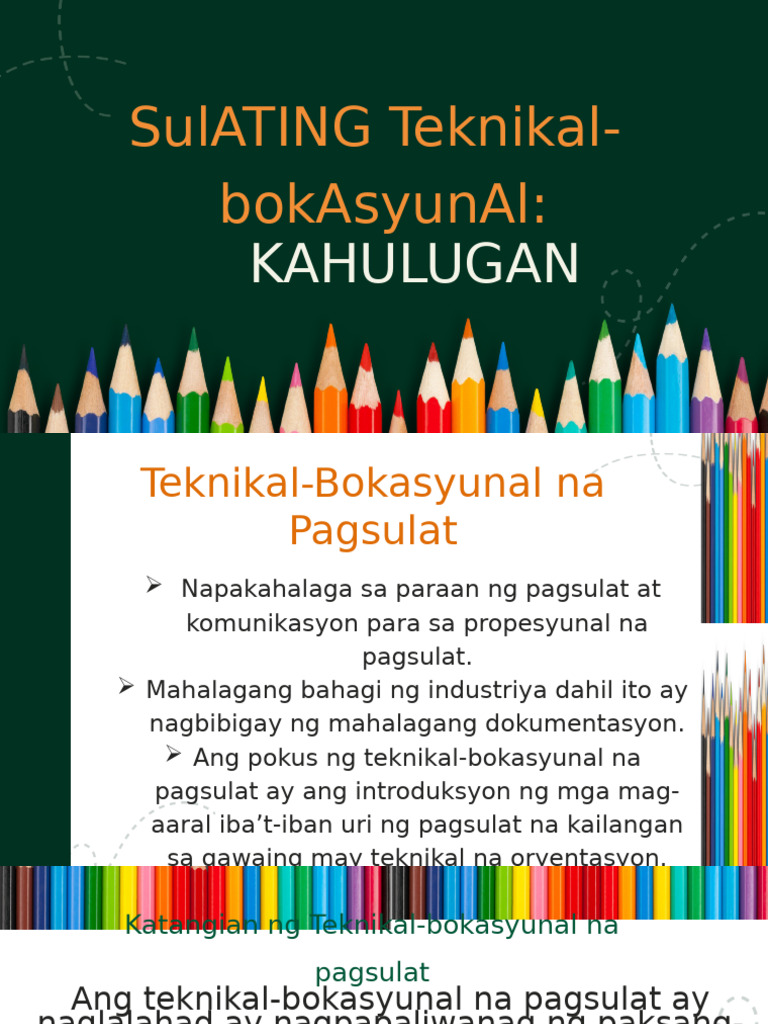 Sulating Teknikal-Bokasyunal | PDF