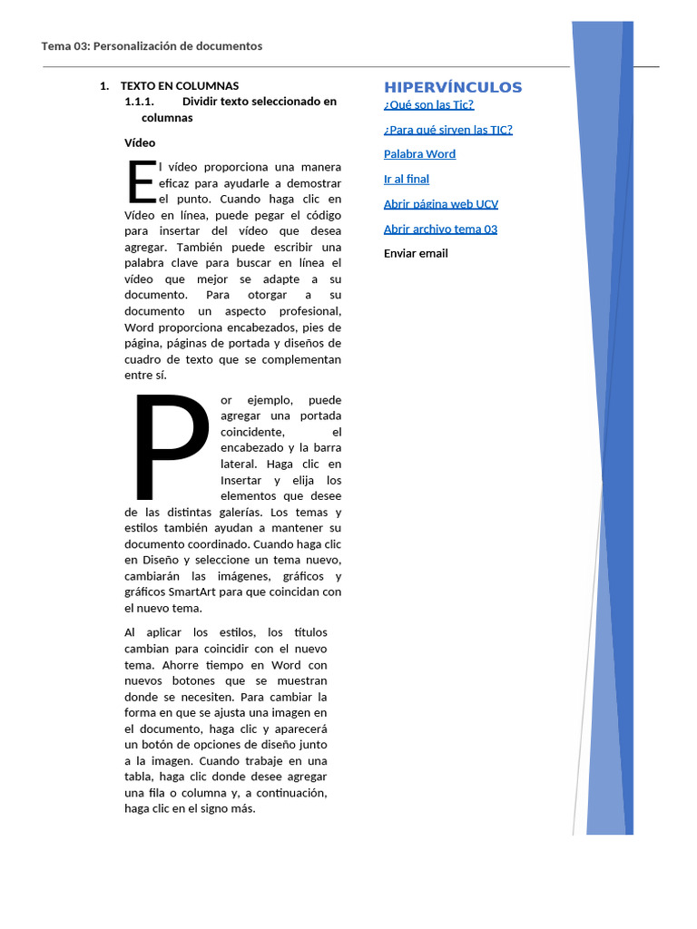 Tema 03 - Texto en Columnas 01 | PDF