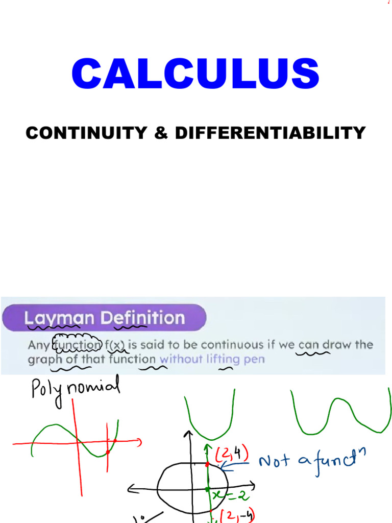 Calculus Continuity And Differentiability Pdf 9084