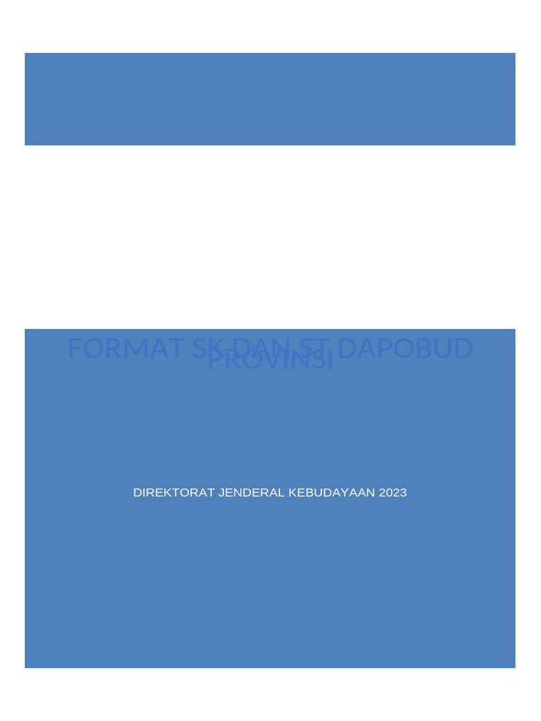 Format SK Dan ST Dapobud Provinsi | PDF