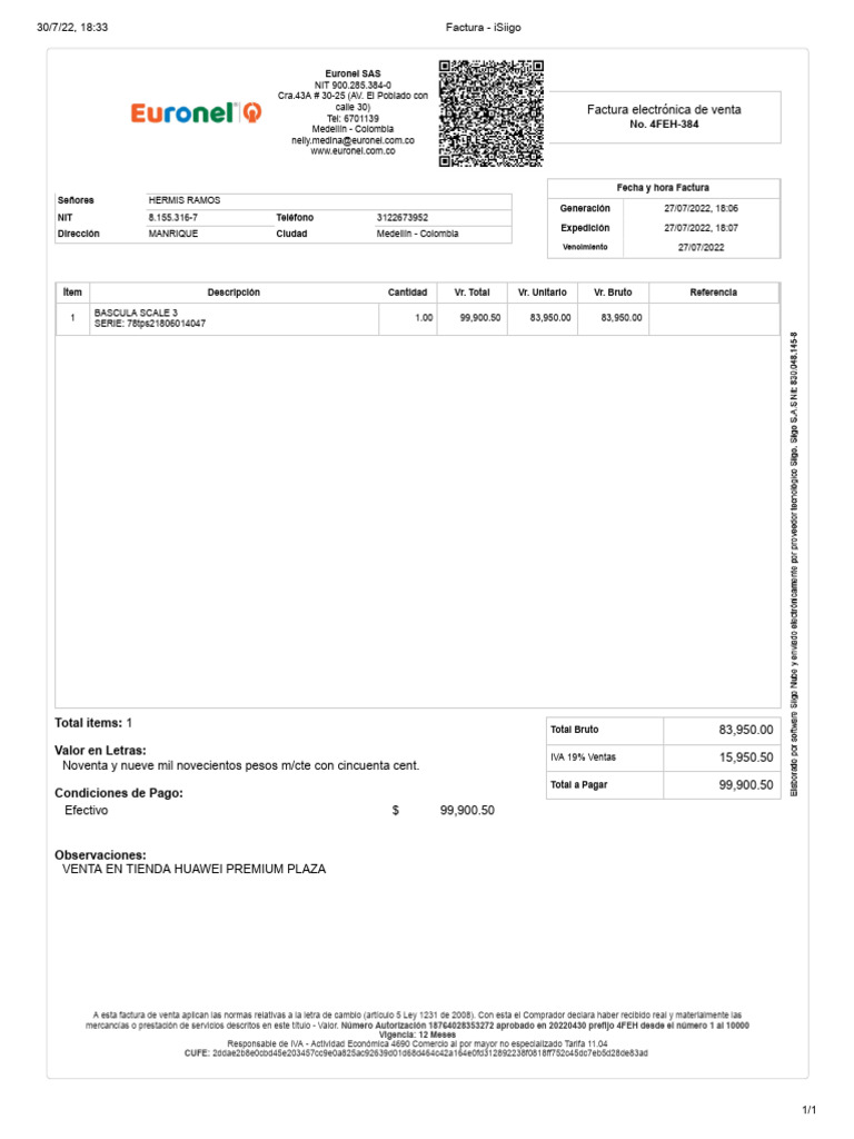 Factira Bascula | PDF