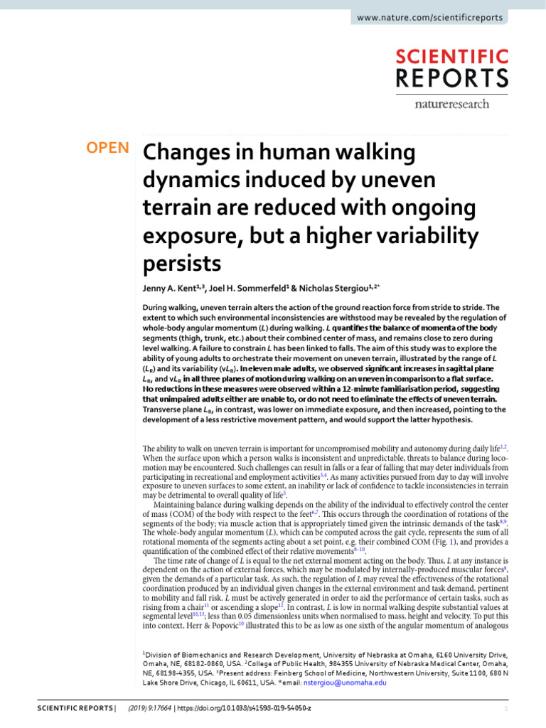 Changes in Human Walking | PDF