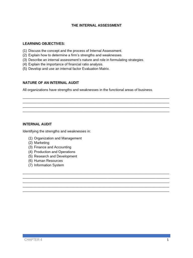 Chapter 4 - THE INTERNAL ASSESSMENT | PDF
