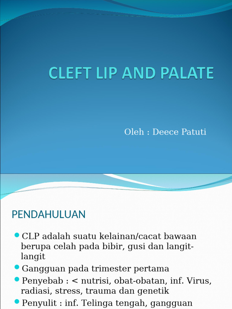 CLEFT LIP AND PALATE Drg. Deece | PDF | Science & Mathematics