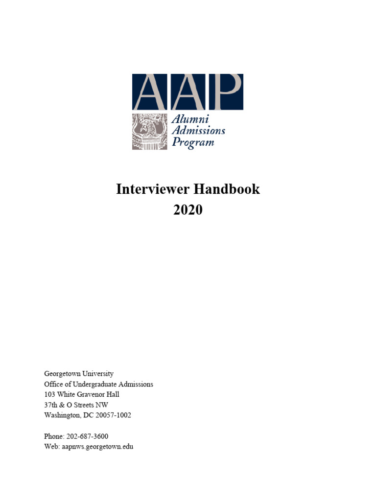 Georgetown_AAP_Interviewer_Handbook_2020-21 | PDF