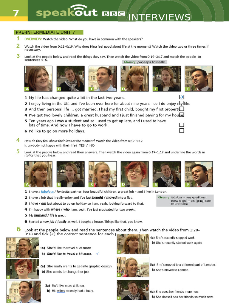 SO PI U7 Interviews Worksheet-2 | PDF