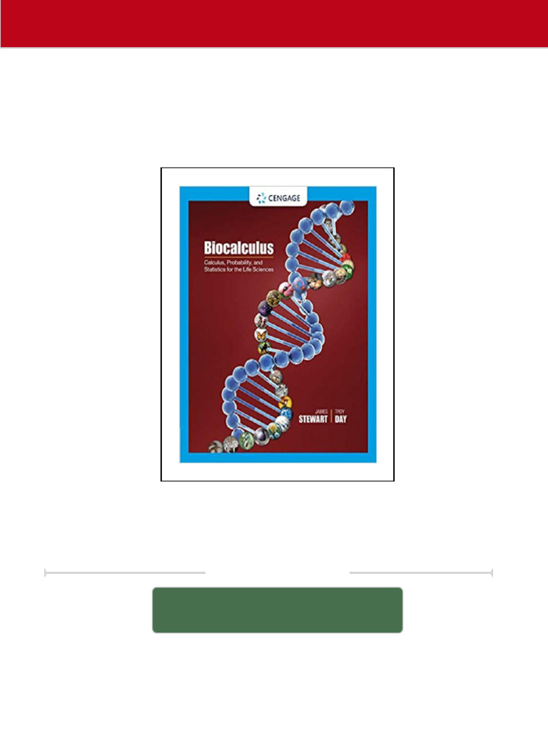 Solution Manual For Biocalculus Calculus Probability and Statistics For ...