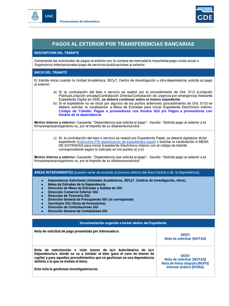 Guía de Pagos al Exterior por Transferencias | PDF | Transferencia ...