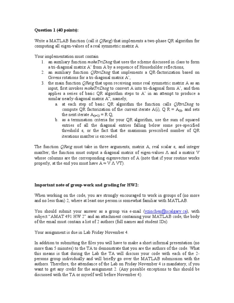 AMAT491 hw2 | PDF | Teaching Methods & Materials