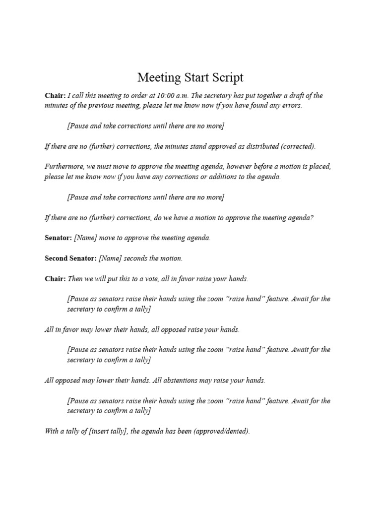 PCC Roberts Rules And Meeting Ettiquette PDF