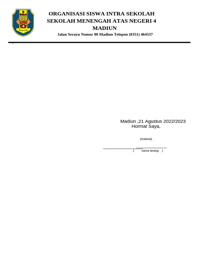 Surat Ijin Ortu Osis (1) - 1 | PDF