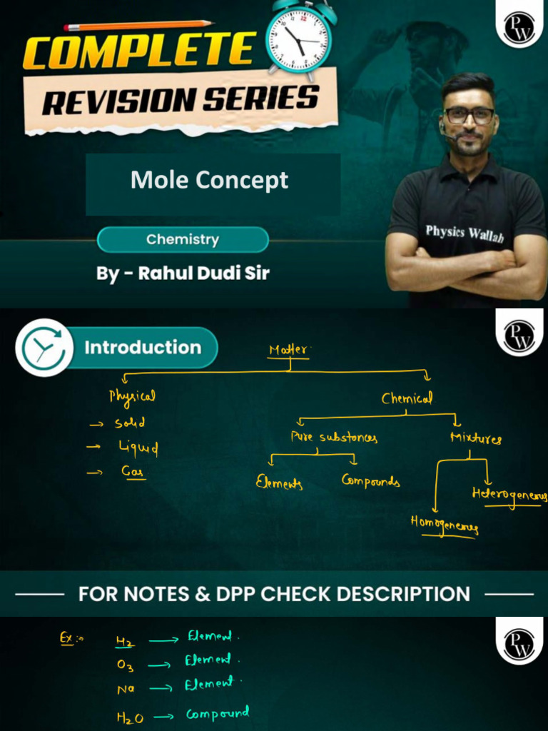 Mole Concept - Class Notes | PDF