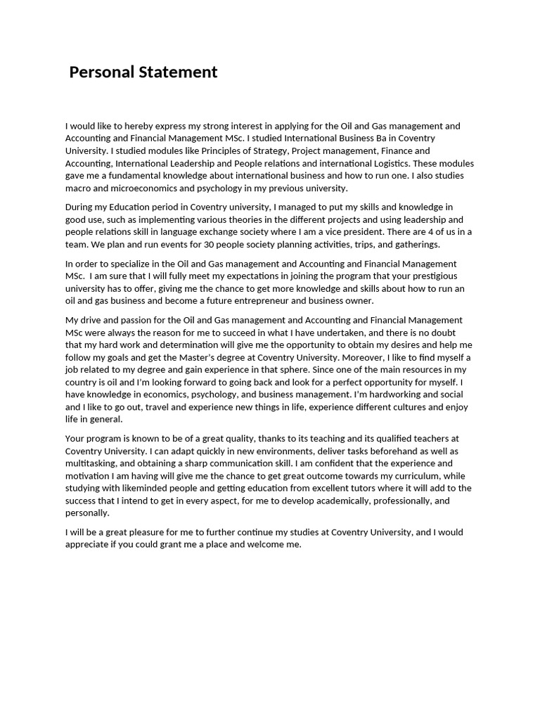 Personal Statement | PDF