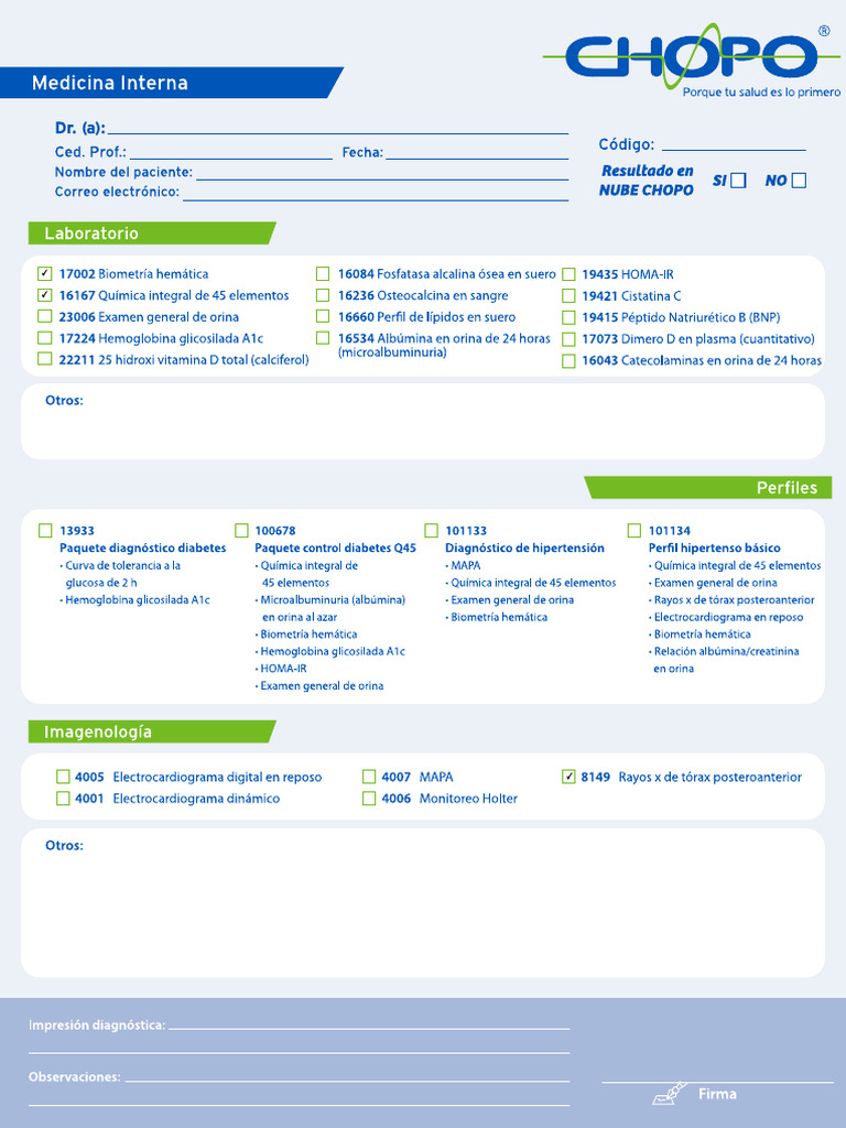 Orden Médica Chopo | PDF