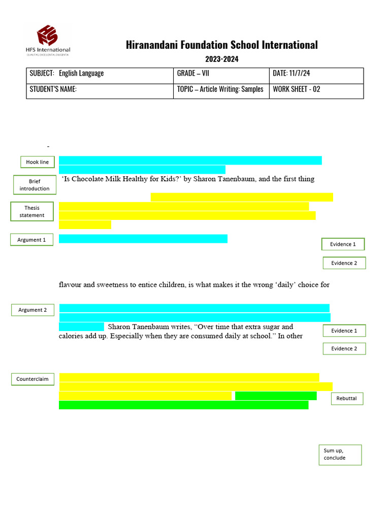GR 7 Article Writing Samples | PDF | Chocolate | Wellness