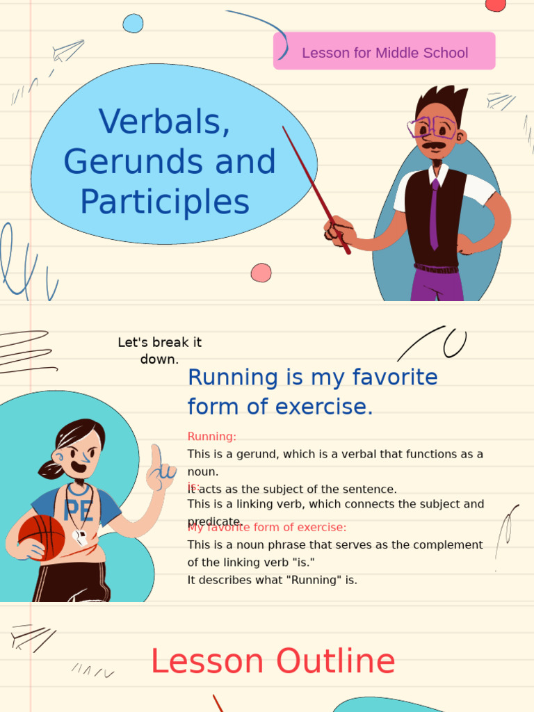 Verbals, Gerunds and Participles Lesson for Middle School | PDF