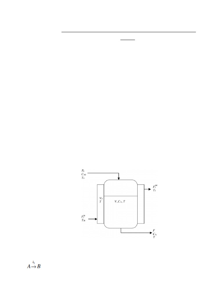 5 Dynamic Model of Continuous Stirred Tank Reactor (CSTR) | PDF