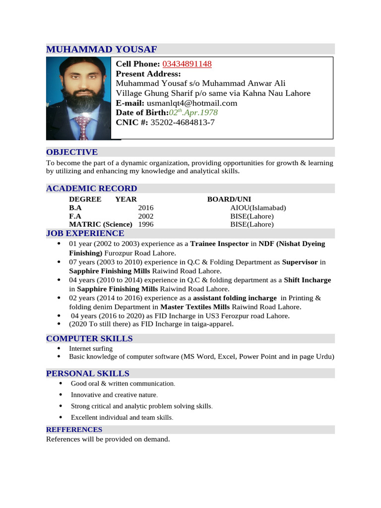 Yousaf CV | PDF
