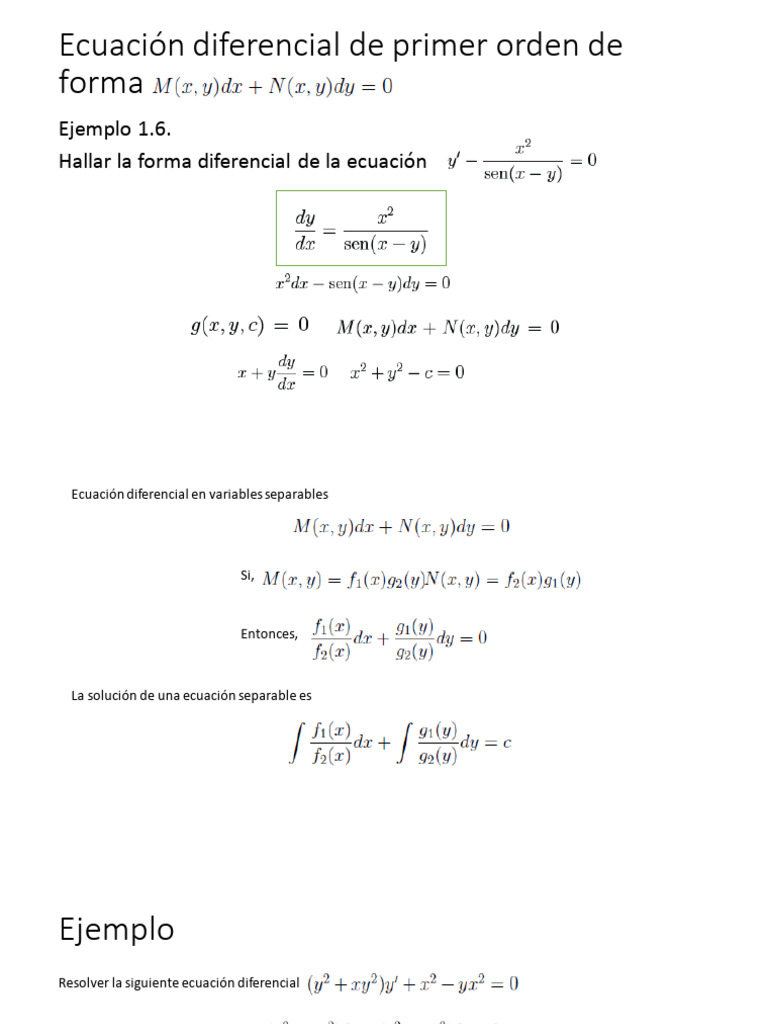 Ecuaciones Diferenciales Básicas | PDF