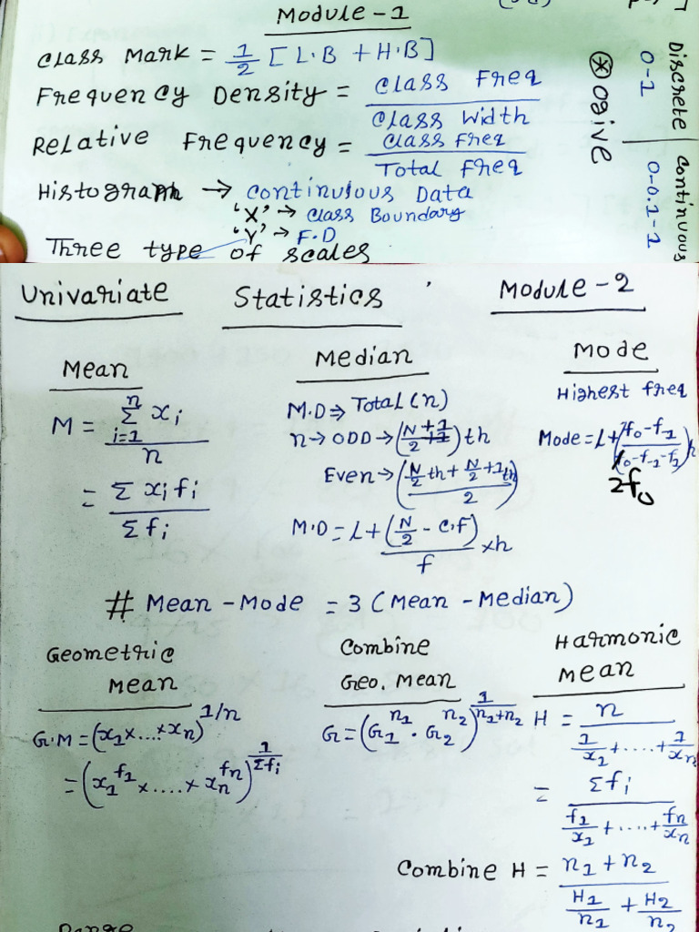 Statistics Formulas | PDF