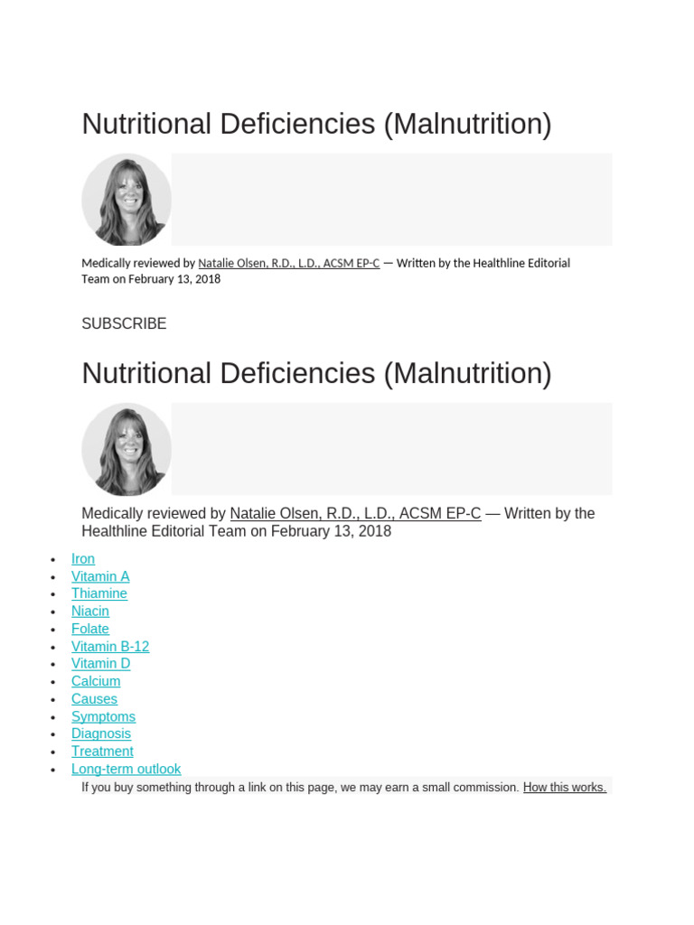 Nutritional Deficiency | PDF
