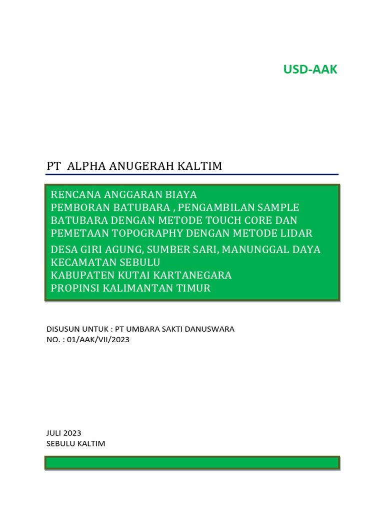 RAB EXPLORASI R1 | PDF