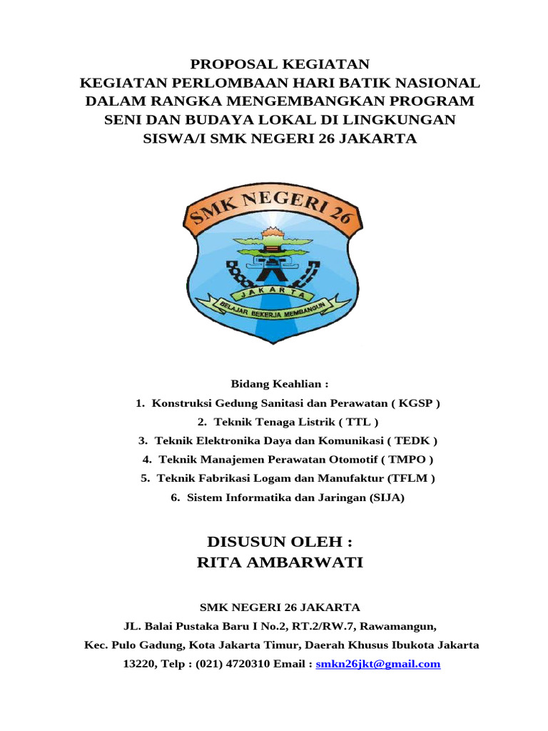 Proposal Kegiatan Perlombaan Hari Batik Nasional Sman 2 Rebang Tangkas Perorangan | PDF