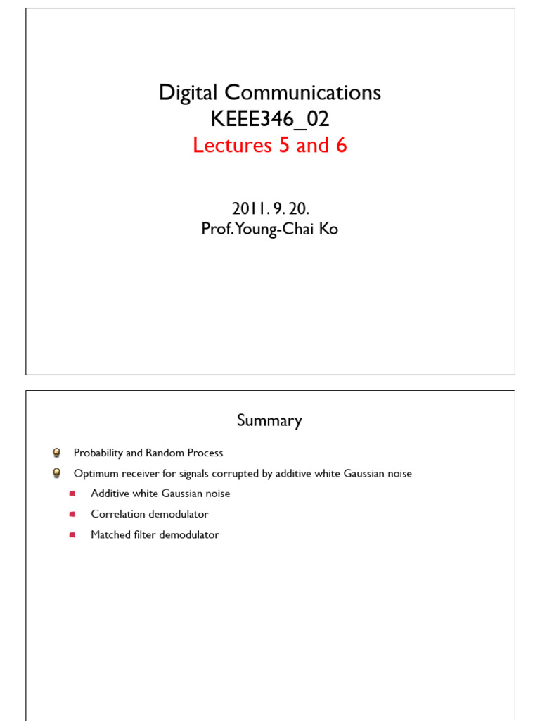 Optimum Receiver | PDF