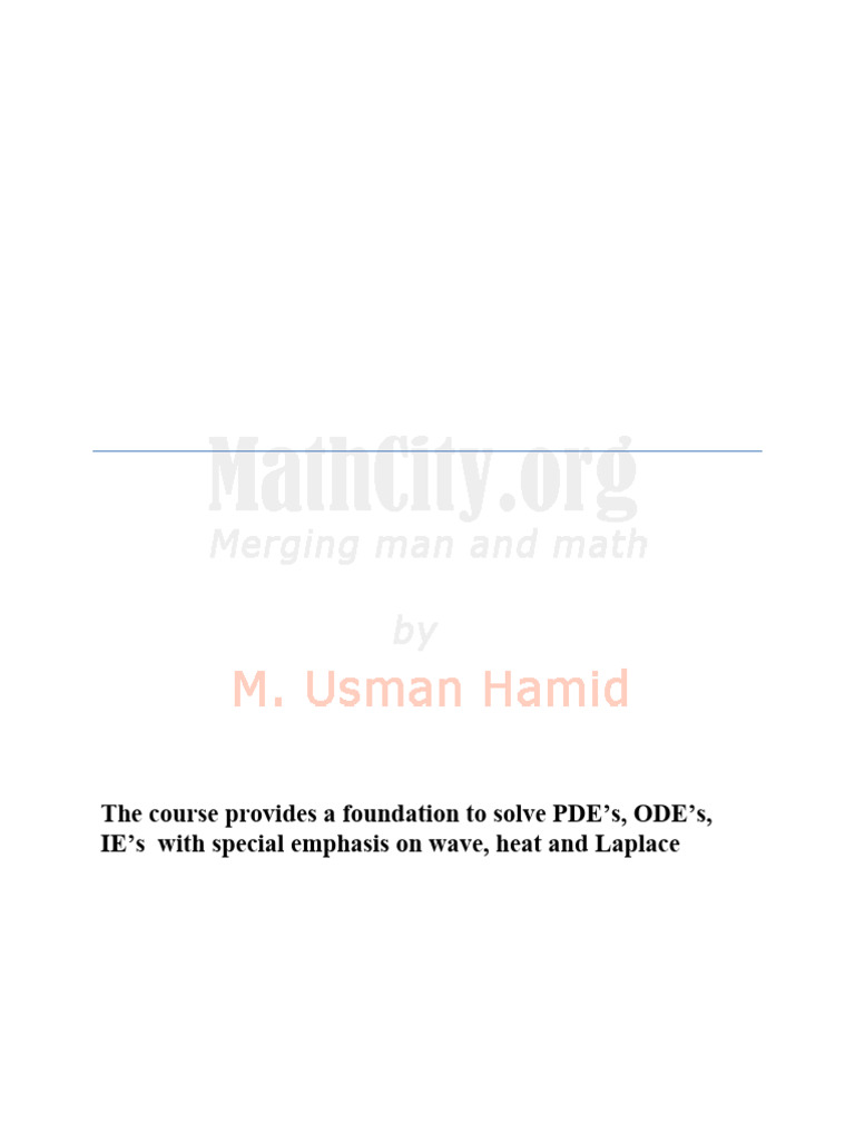 Methods of Mathematical Physics (MMP) | PDF