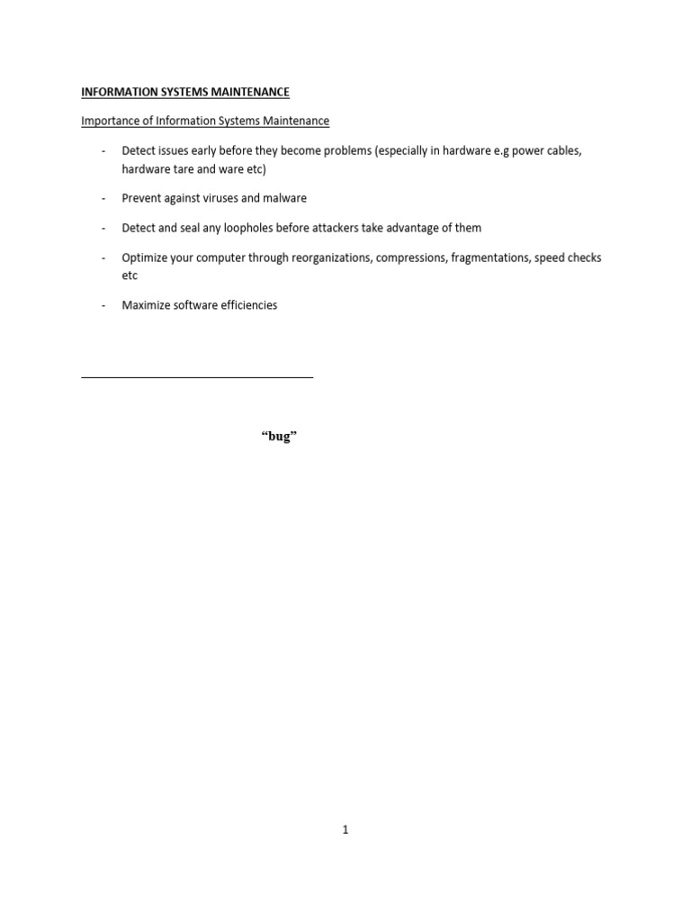 Information Systems maintenance | PDF
