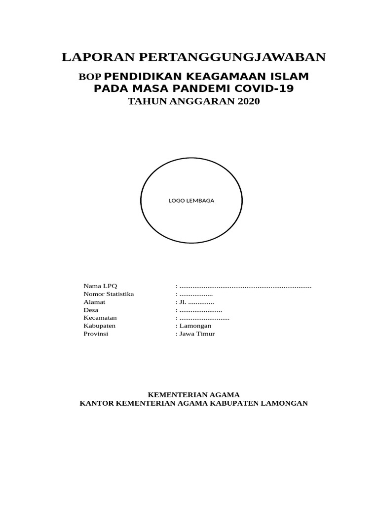 Contoh LPJ Bop LPQ | PDF