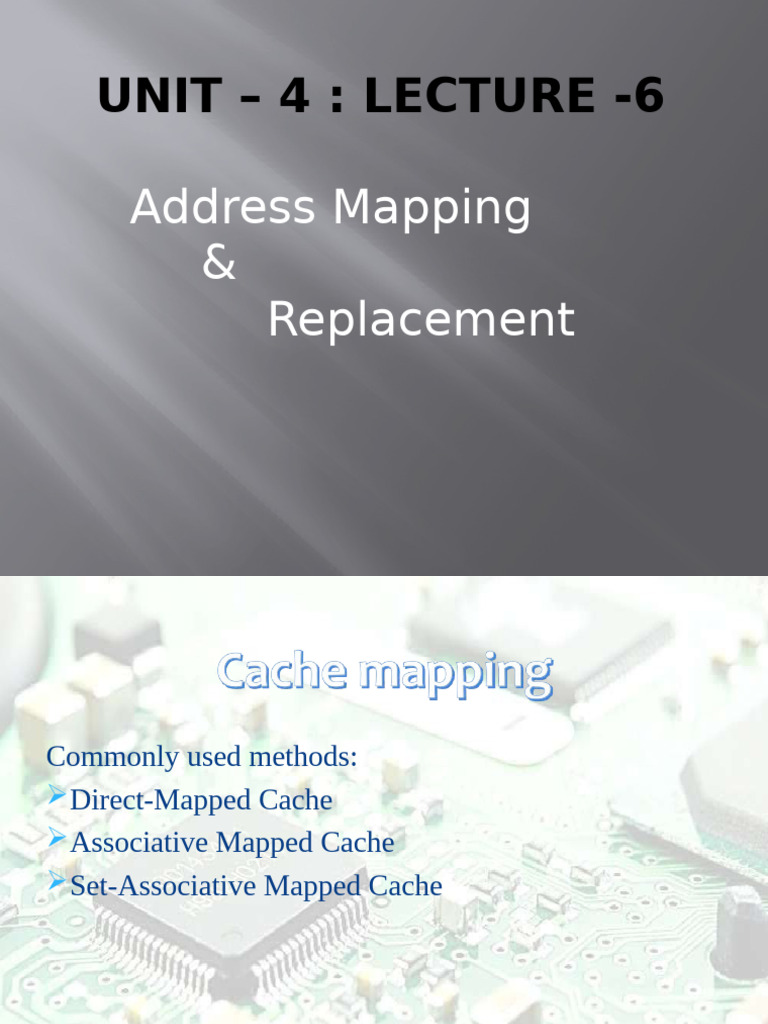 Unit-4 - Lecture-18 - Address Mapping & Replacement | PDF