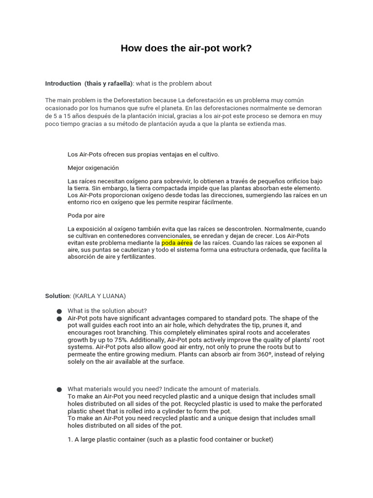 How Does The Air-Pot Work | PDF