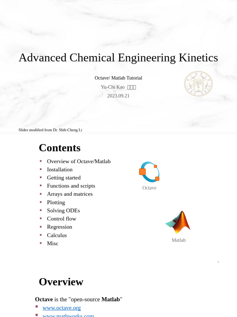 Matlab Octave Tutorial 2023 | PDF