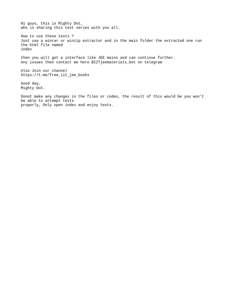 Important Instructions | PDF