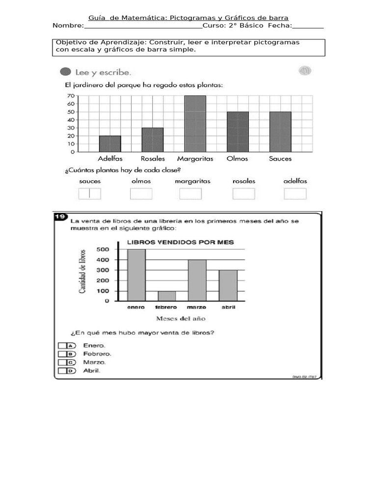 Matemática - Pictogramas y Gráficos de Barra | PDF