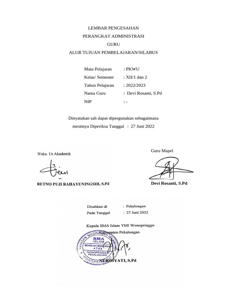 Silabus Pkwu XII - Merged | PDF