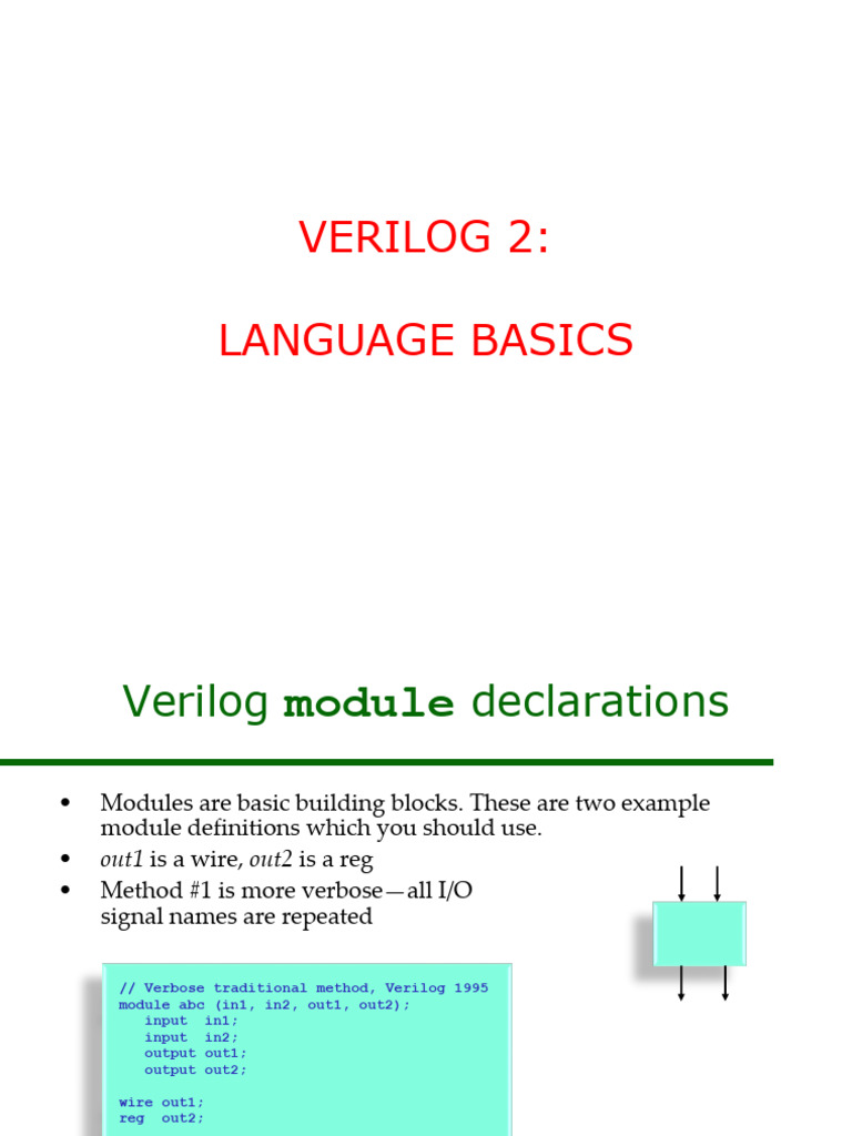 Handout Verilog2 Basics | PDF