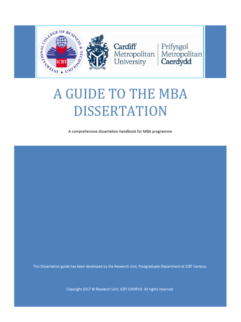 MBA-Dissertation Handbook Oct 2018 | PDF