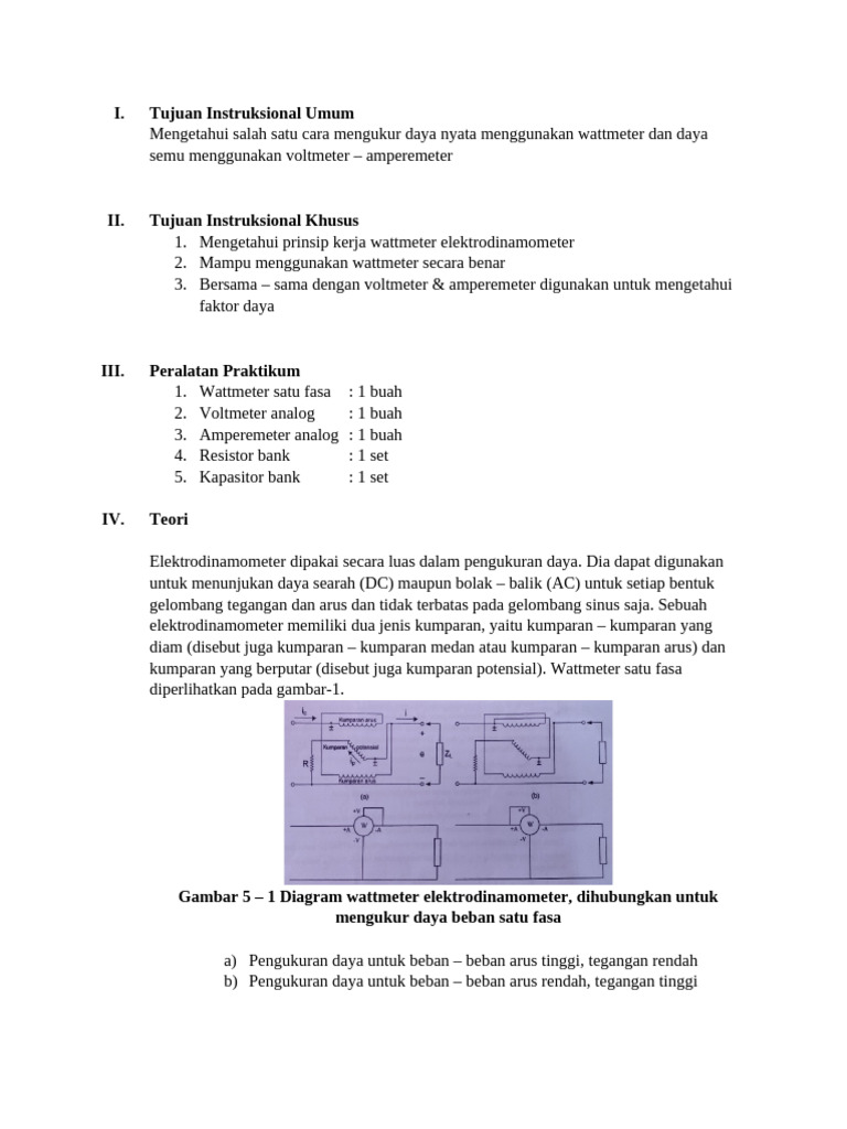 5 Wattmeter Satu Fasa | PDF