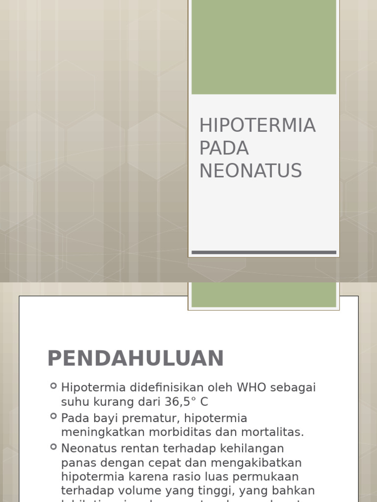 Hipotermia Pada Neonatus | PDF