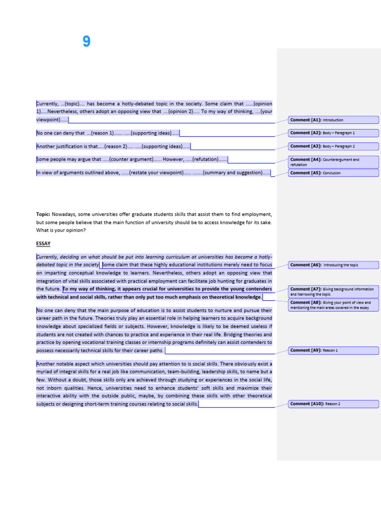 Lesson 9 - Argumentative - Essay - Writing - Model | PDF