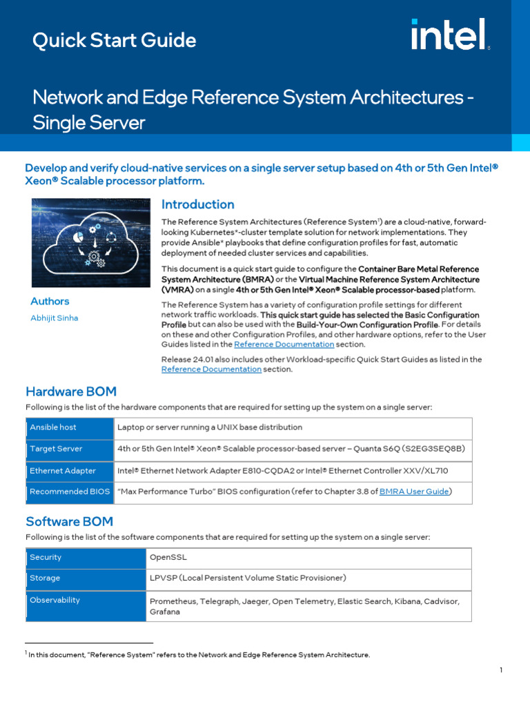 Network and Edge Reference System Architectures Single Server Quick ...