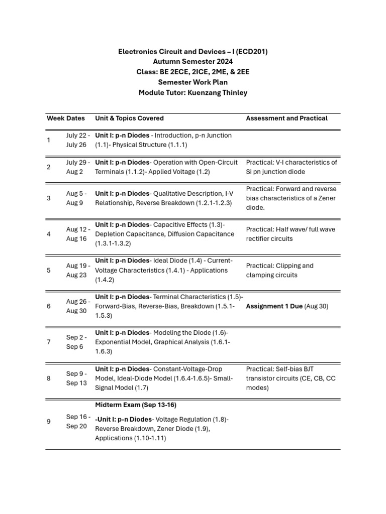 ECD201 Module Work Plan | PDF