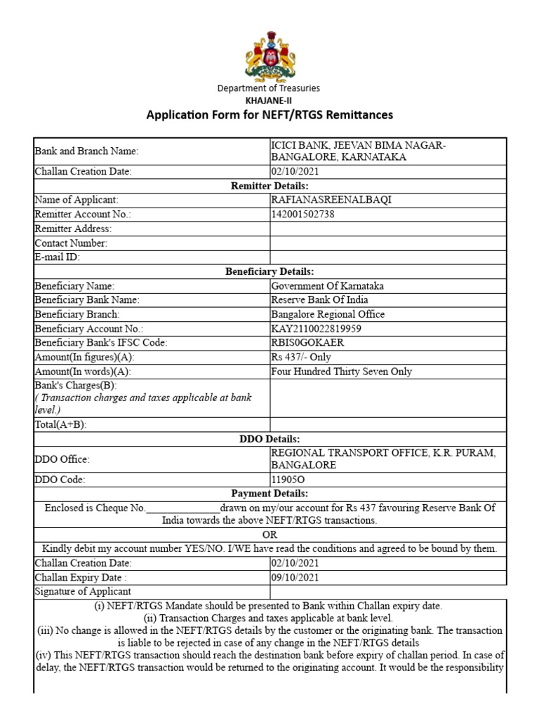 Color Change and Smart Card Fee - Paid To RTO | PDF