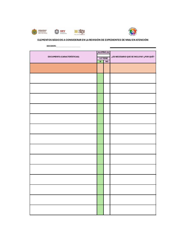 Formato de Revisión de Expedientes | PDF