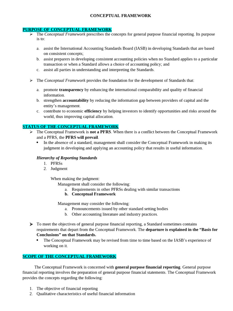 CONCEPTUAL FRAMEWORK (CFAS) NOTES | PDF CONCEPTUAL FRAMEWORK (CFAS) NOTES | PDF