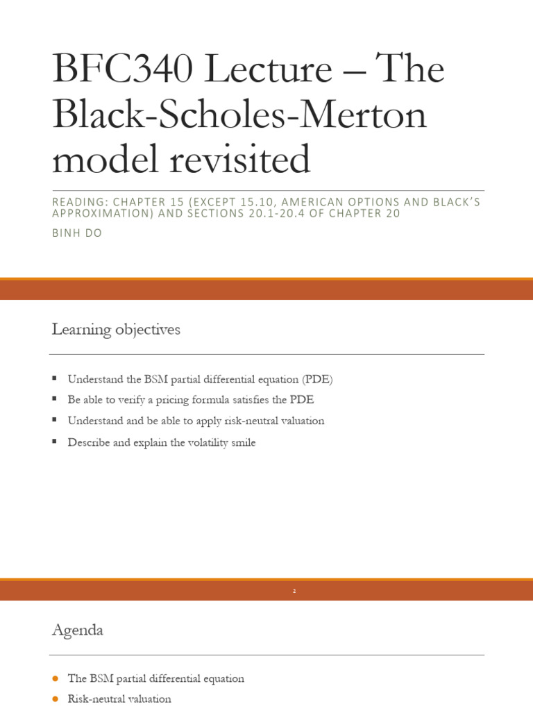 Lecture 4 - BSM Revisited | PDF